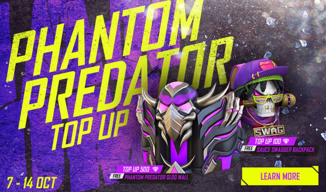 Free Fire Phantom Predator Top-Up Event: Sauce Swagger Backpack and ...