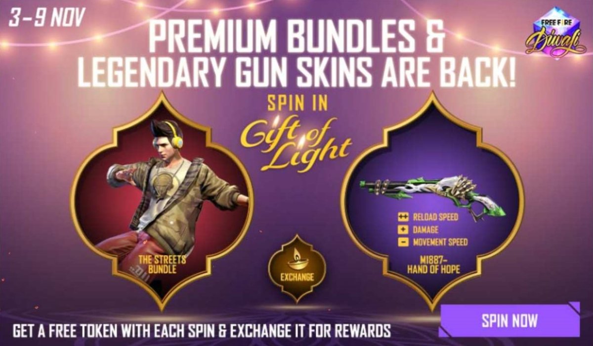 Gift Of Light Free Fire: Streets Bundle, M1887 Hand Of Hope