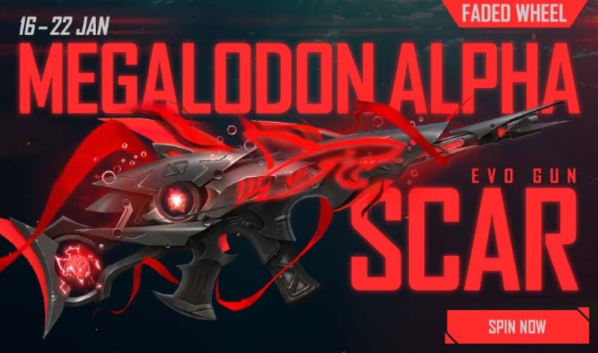 SCAR Megalodon Alpha Skin Returns In The Latest Faded Wheel In Free Fire