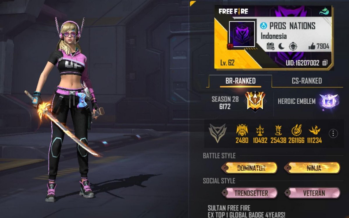 Sultan Proslo Free Fire MAX ID, Stats, Rank, And More