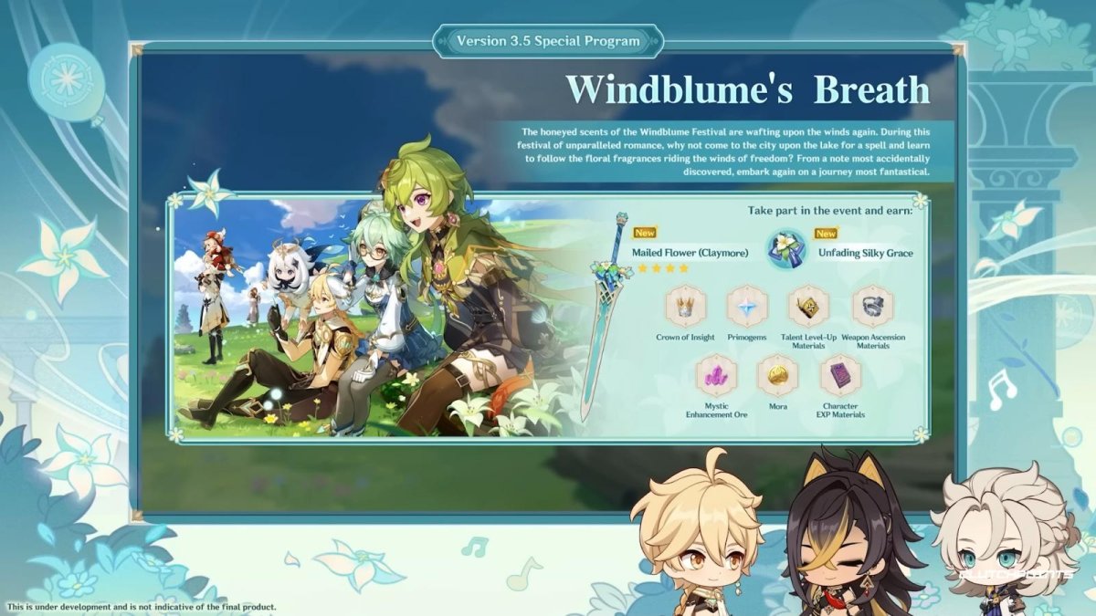Upcoming Event Windblume’s Breath In Genshin Impact 3.5