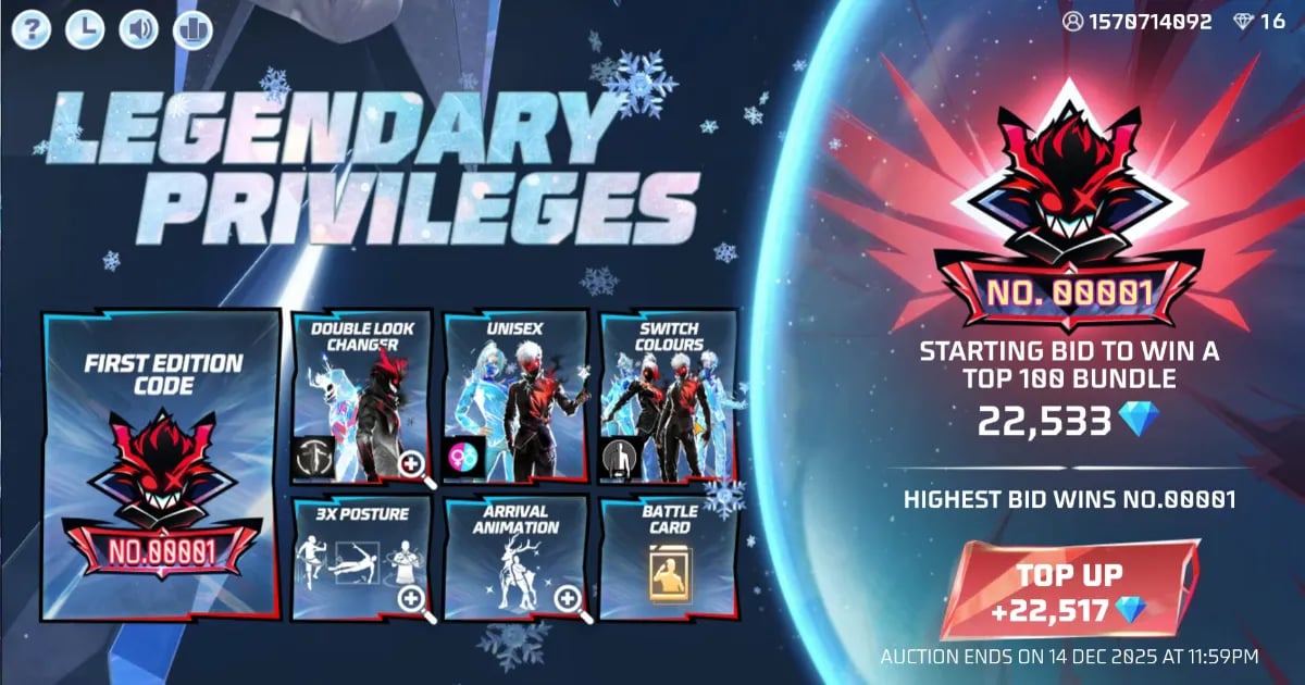 Nightmare Bundle in Free Fire Legendary Auction: Features and Rewards