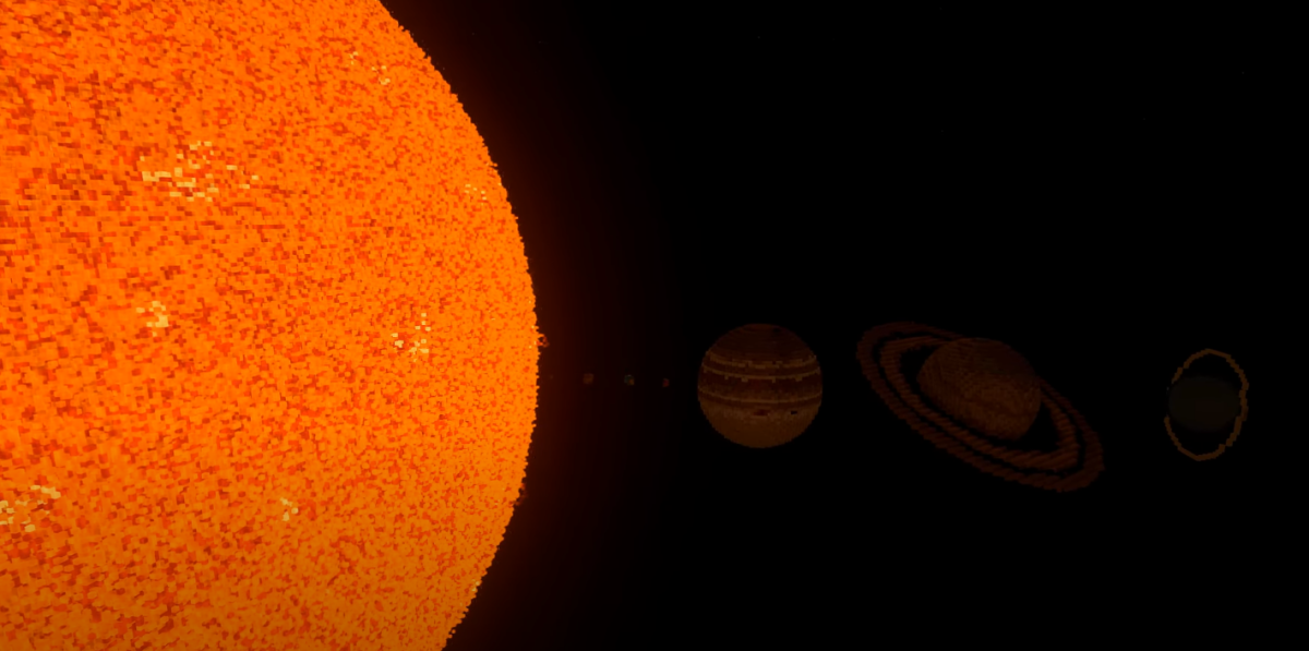 A Minecraft Player Builds Impressive Recreation of the Solar System