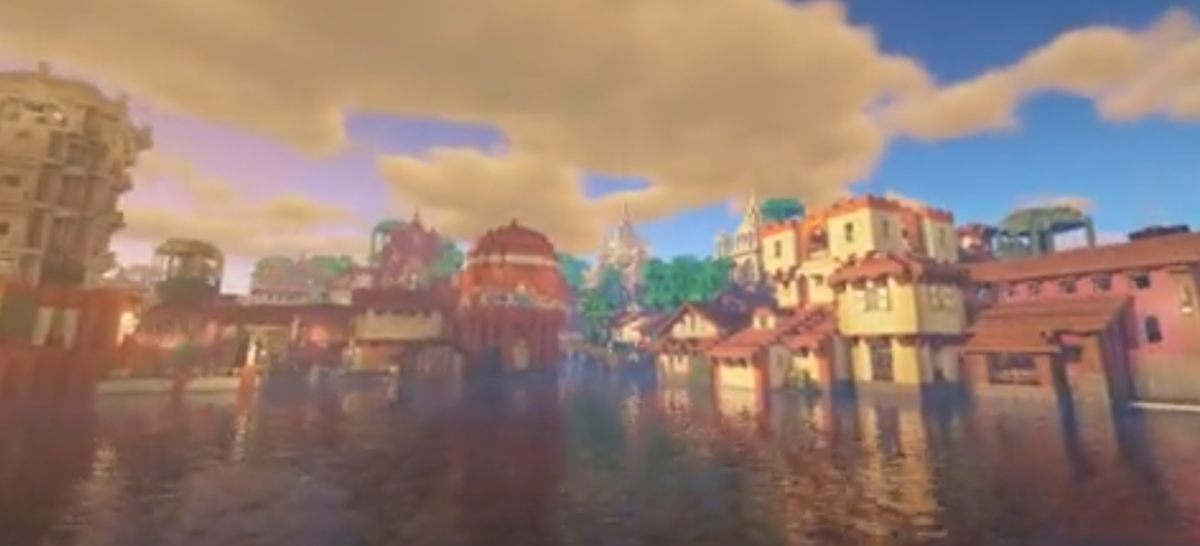 Breathtaking Seaside Town Built with Simple Blocks by Minecraft Player