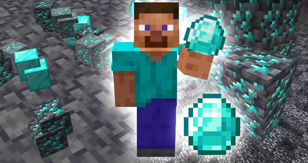 A Lucky Minecraft Player Found Eight Diamond Blocks in One Mine!!!