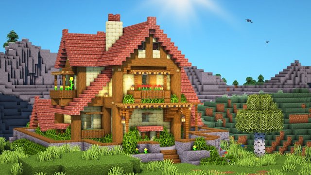 Minecraft Wood House Roof